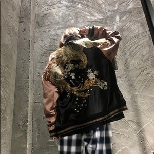 Jackets & Coats | Nwt Koisea Phoenix Satin Embroider Sukujan Jacket ...